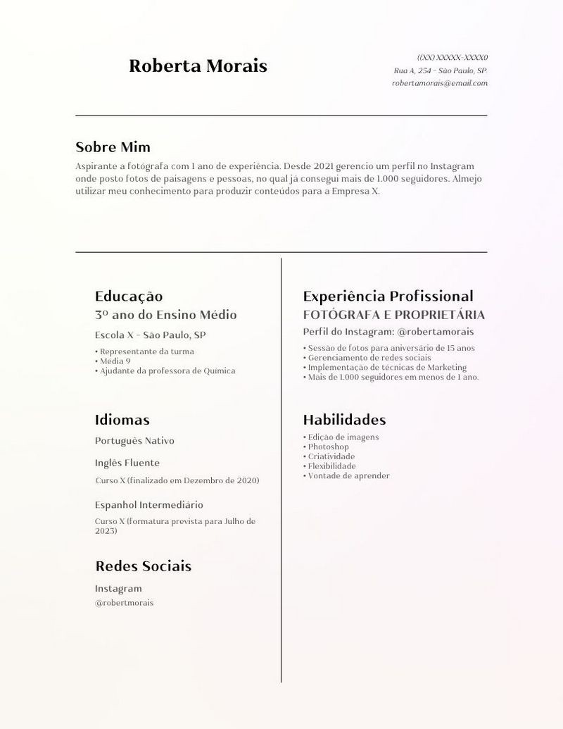 Currículo de Jovem Aprendiz - Como fazer? Modelo de currículo para ... Currículo de Jovem Aprendiz - Como fazer? Modelo de currículo para ...